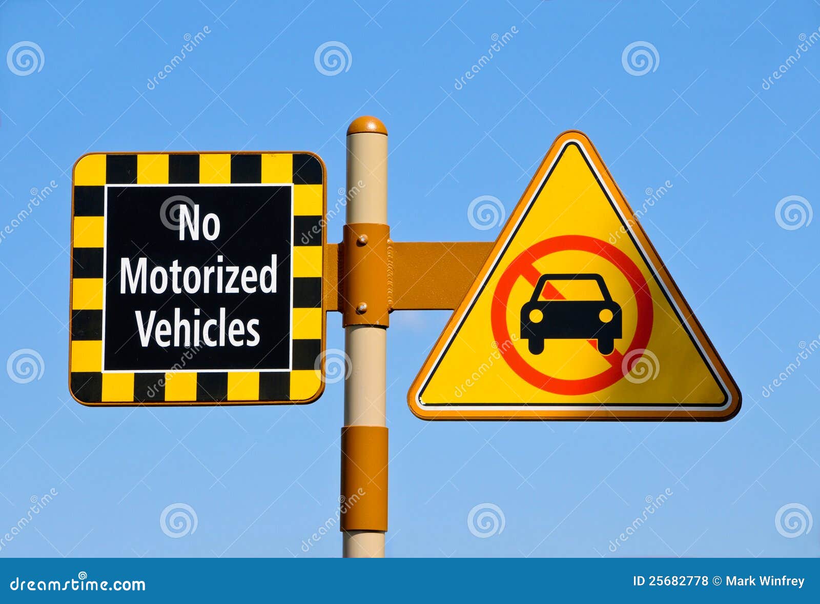 No Motorized Vehicles stock photo. Image of pole, restrict - 25682778