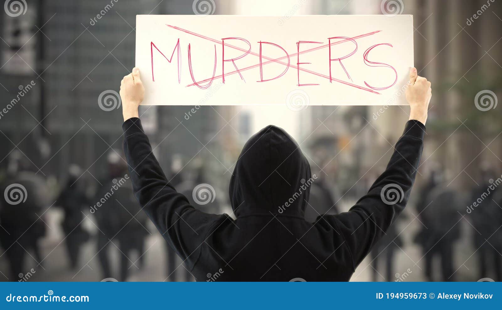 NO MURDERS Text on a Protest Banner Stock Image - Image of text ...