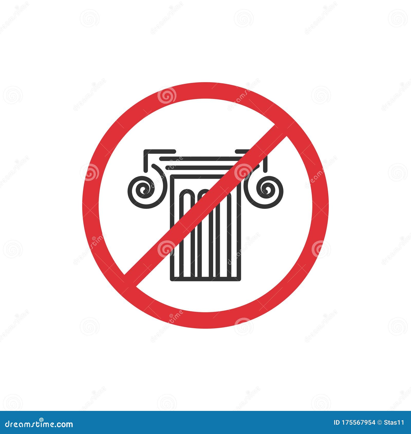 No Museum. Prohibition Sign for Quarantine Stock Vector - Illustration ...