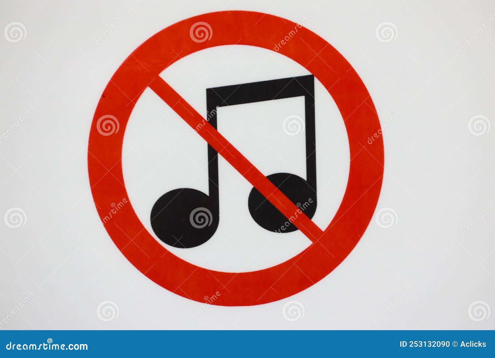 No Music Red Sign,music Banned Stock Photo - Image of music, signmusic ...
