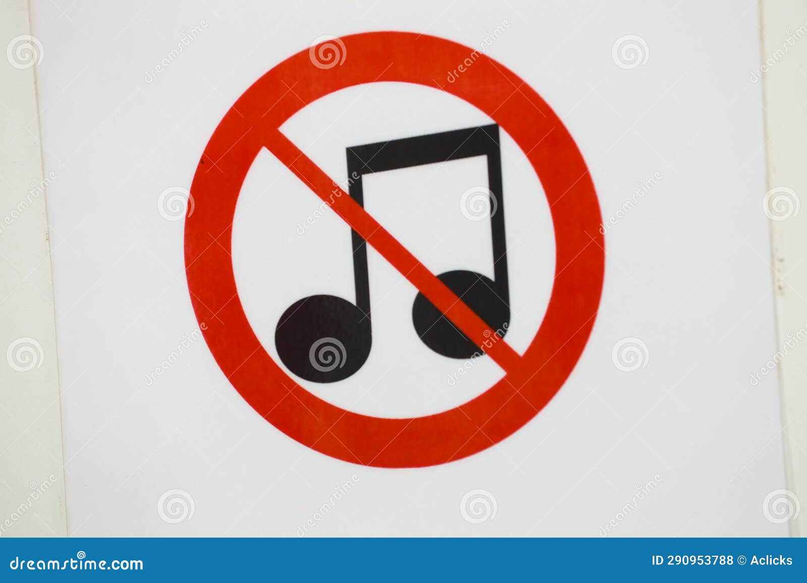 No Music Sign,music Not Allowed Stock Photo - Image of forbid, loudly ...