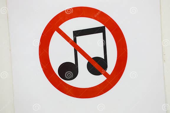 No Music Sign,music Not Allowed Stock Photo - Image of forbid, loudly ...