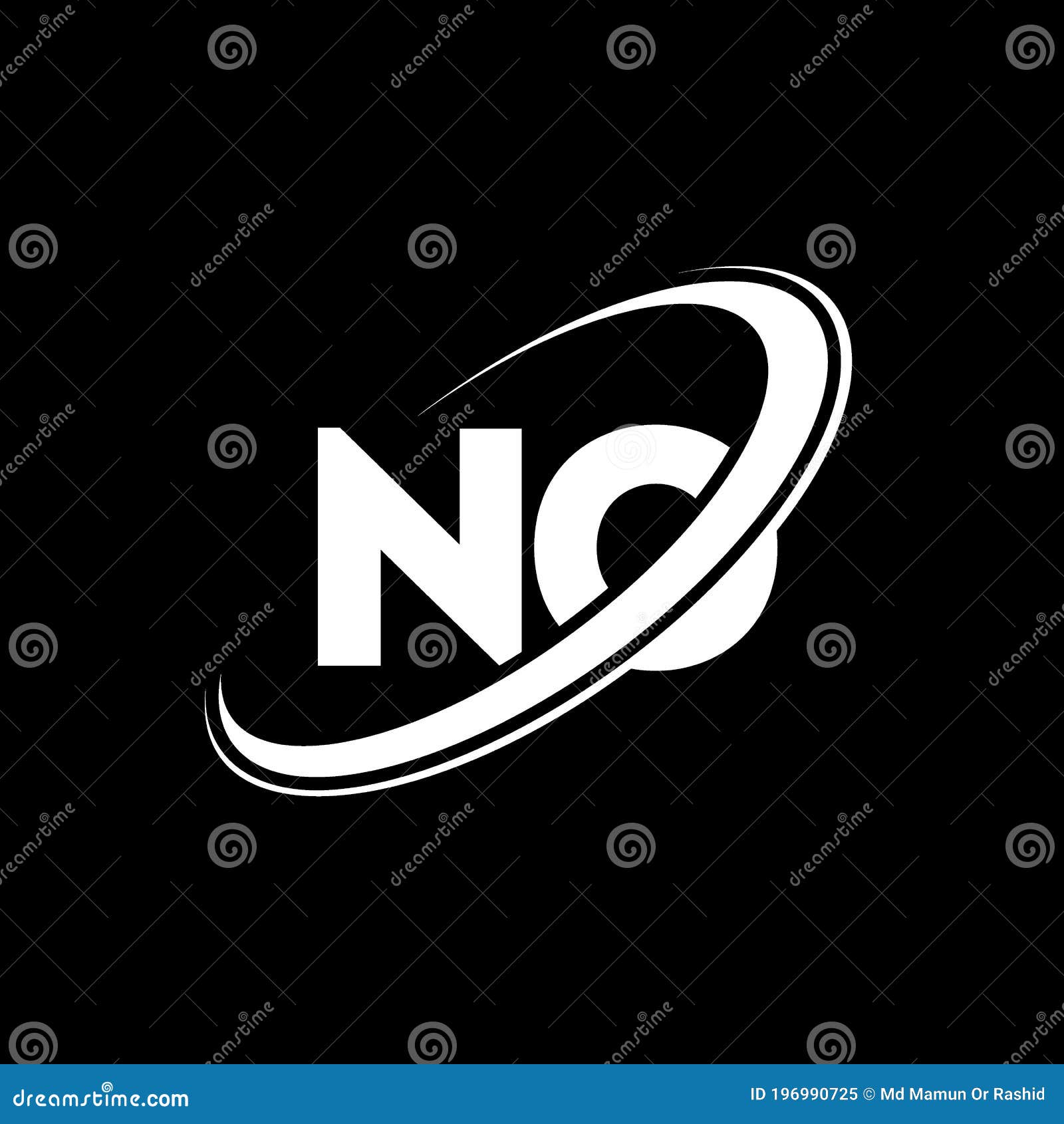 NO N O Letter Logo Design. Initial Letter NO Linked Circle Uppercase ...