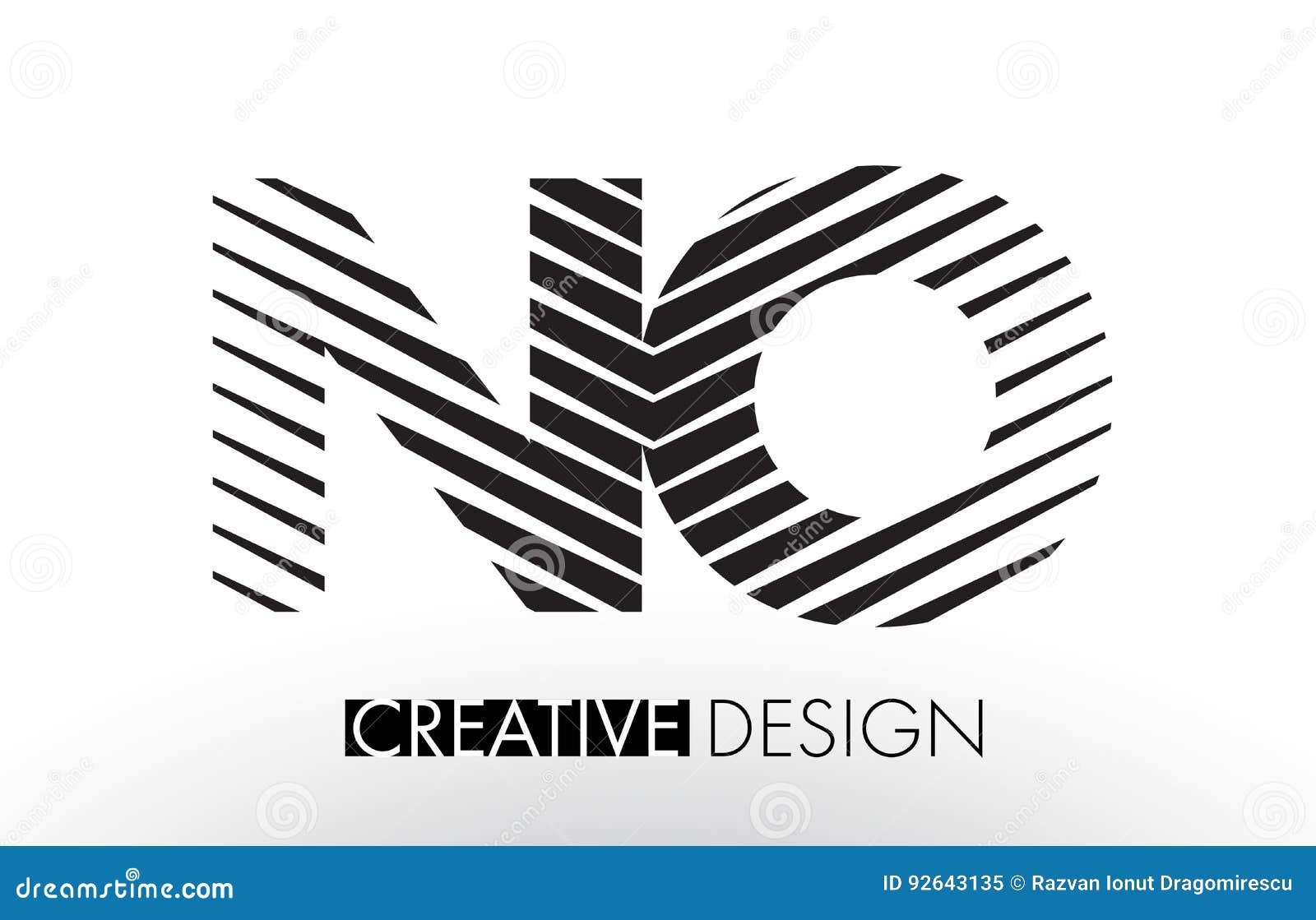 NO N O Lines Letter Design with Creative Elegant Zebra Stock Vector ...