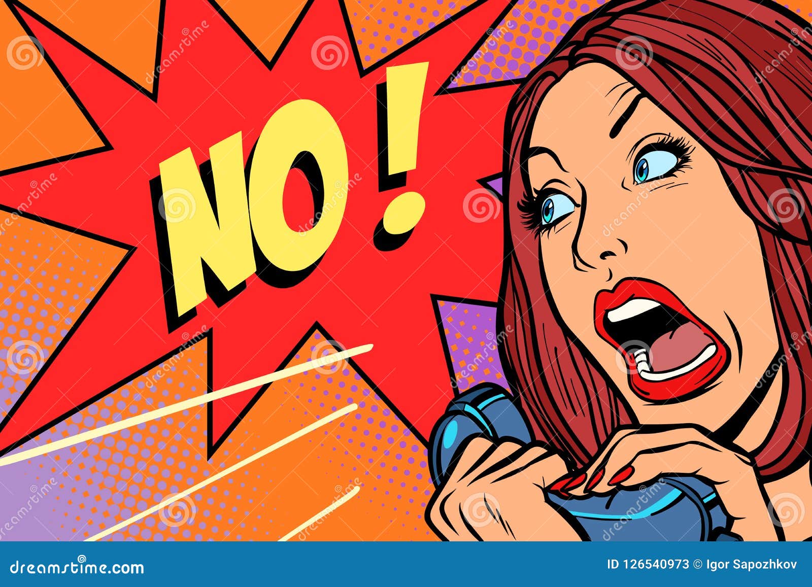 Woman Screams Fear And Emotions Vector Illustration Cartoondealer