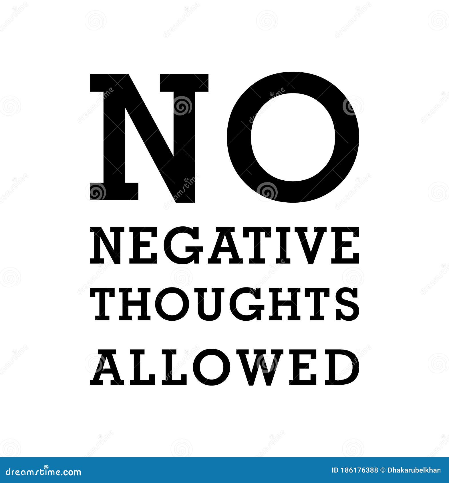 No Negative Thoughts Allowed Sign or Design Stock Vector - Illustration ...