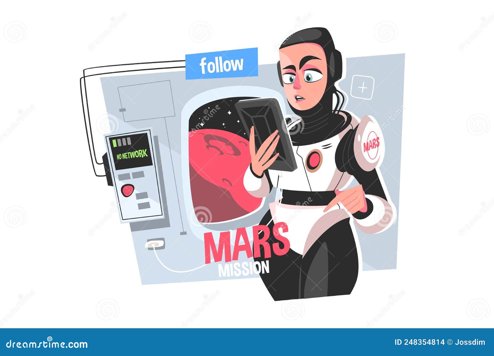 No Network Connection in Space Stock Vector - Illustration of vector ...
