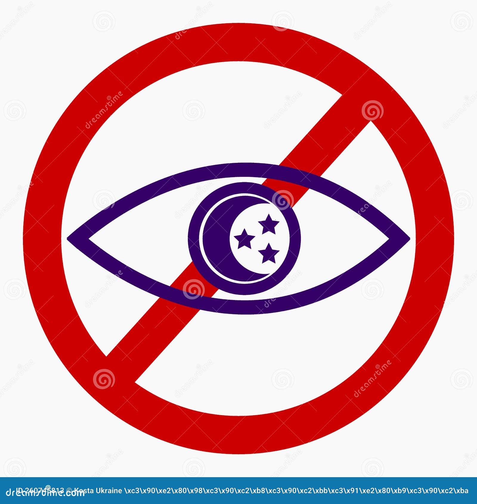 No Night Vision. Night Video Ban Stock Vector - Illustration of drawing ...