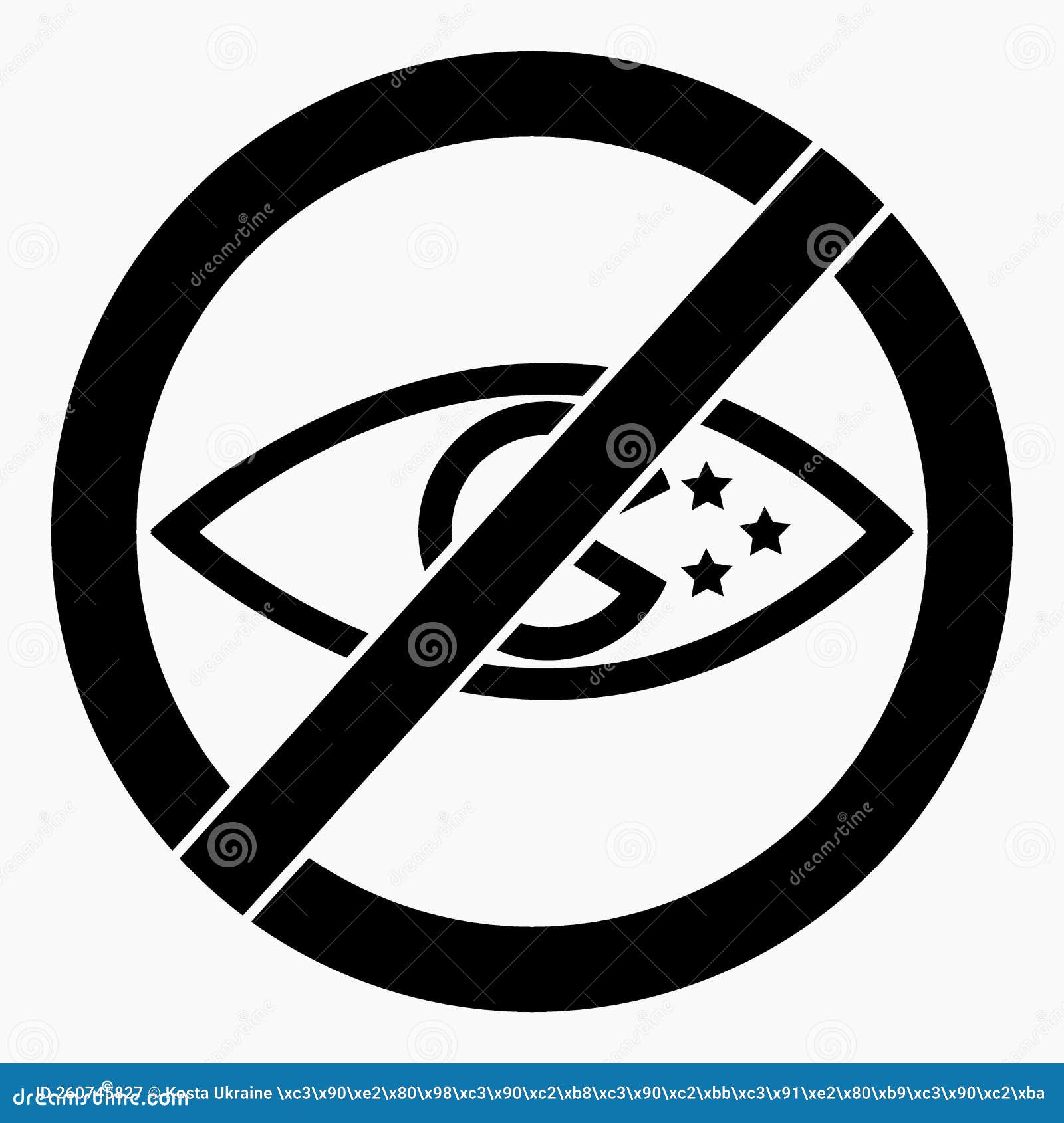 No Night Vision. Night Video Ban Stock Vector - Illustration of vector ...