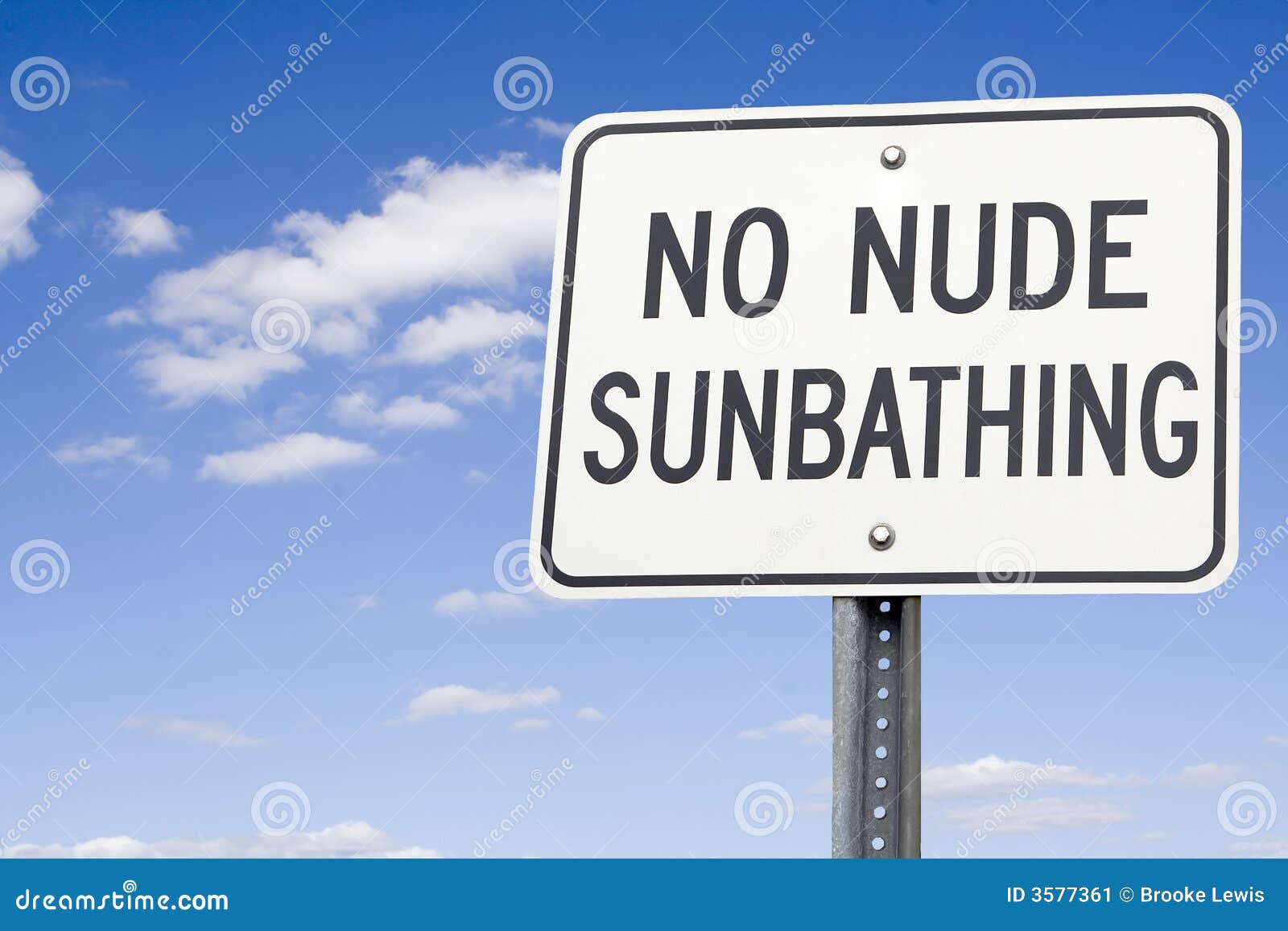 No Nude Sunbathing Sign stock image. Image of cover, summer - 3577361