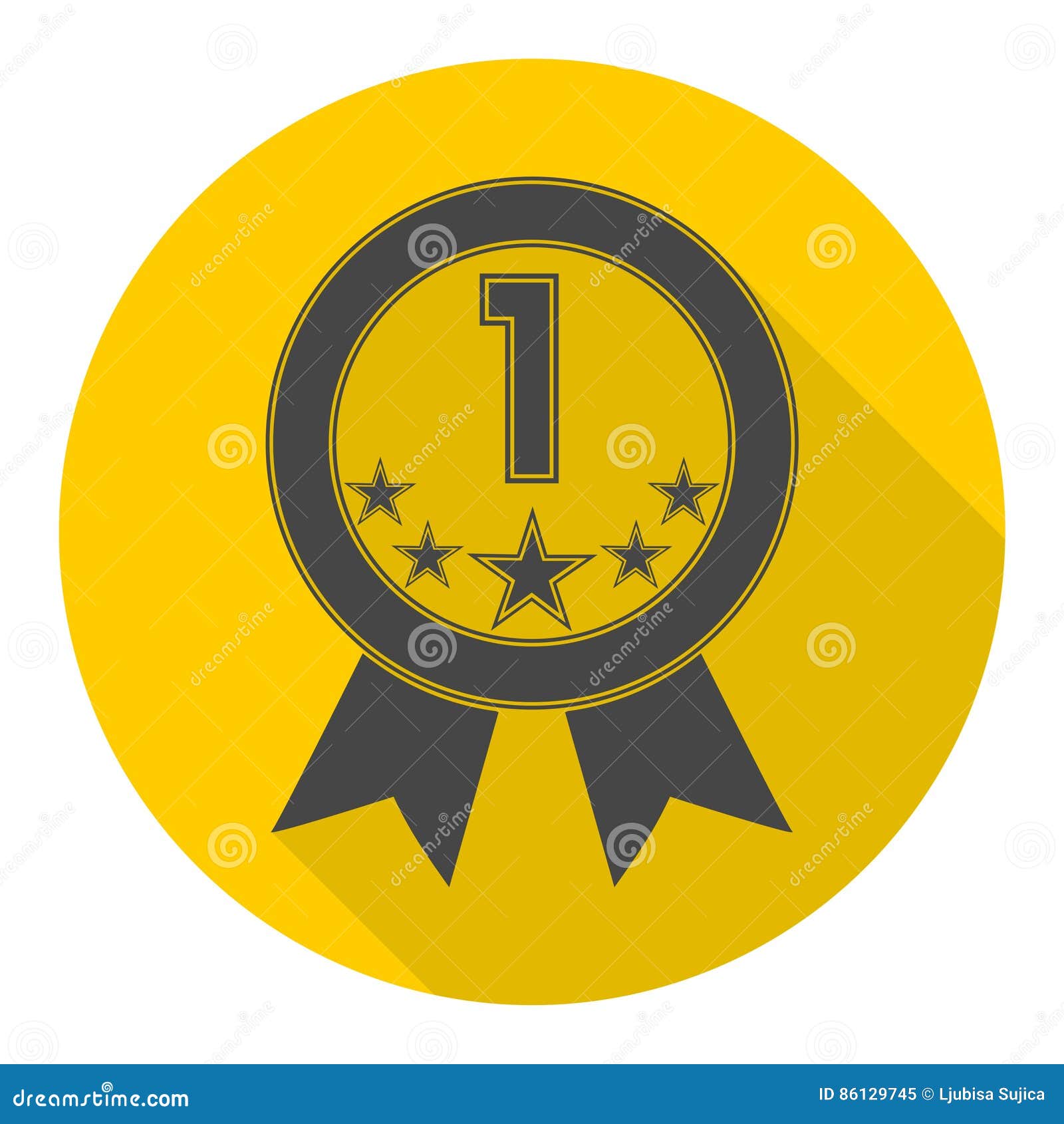 No 1 Number Icon with Long Shadow Stock Illustration - Illustration of ...