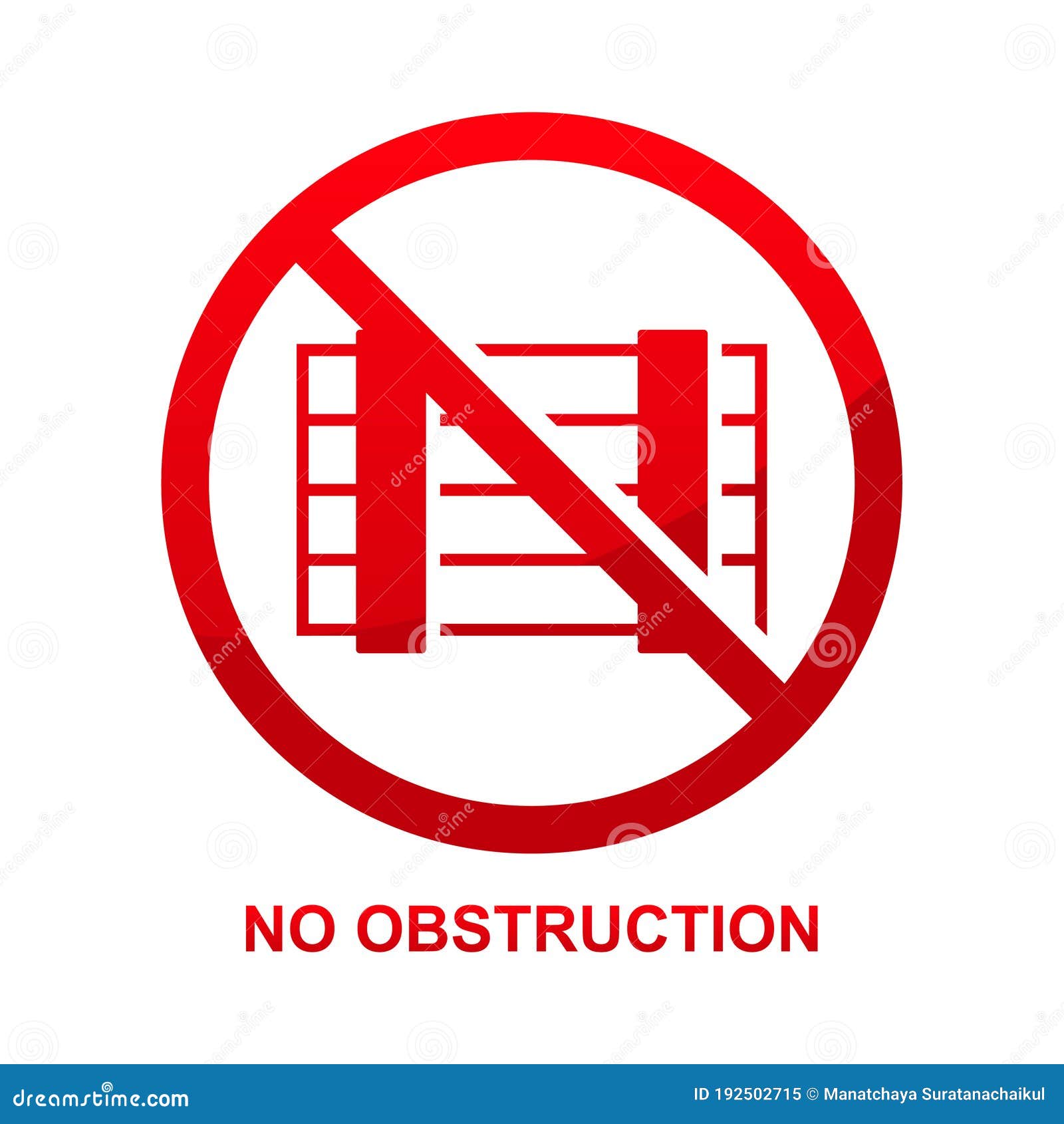 No Obstruction Sign Isolated on White Background Stock Vector ...