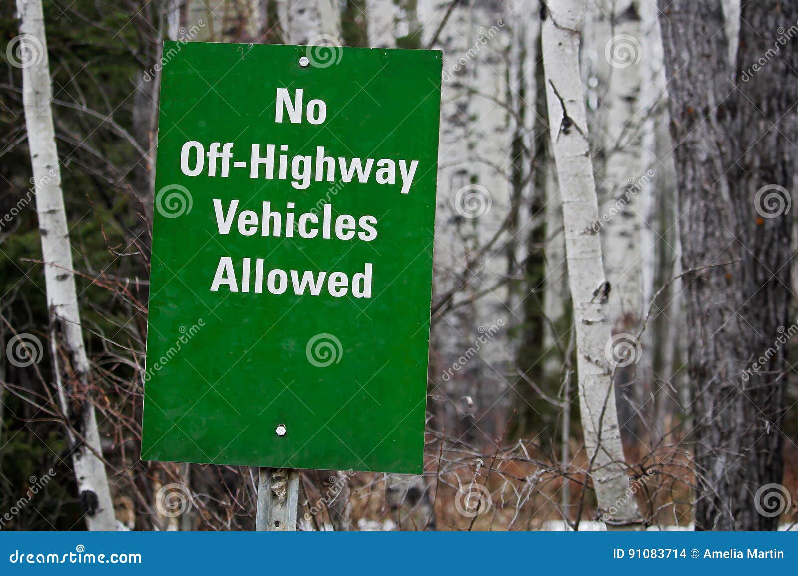 No Off Highway Vehicles Allowed Sign Stock Photo - Image of america ...