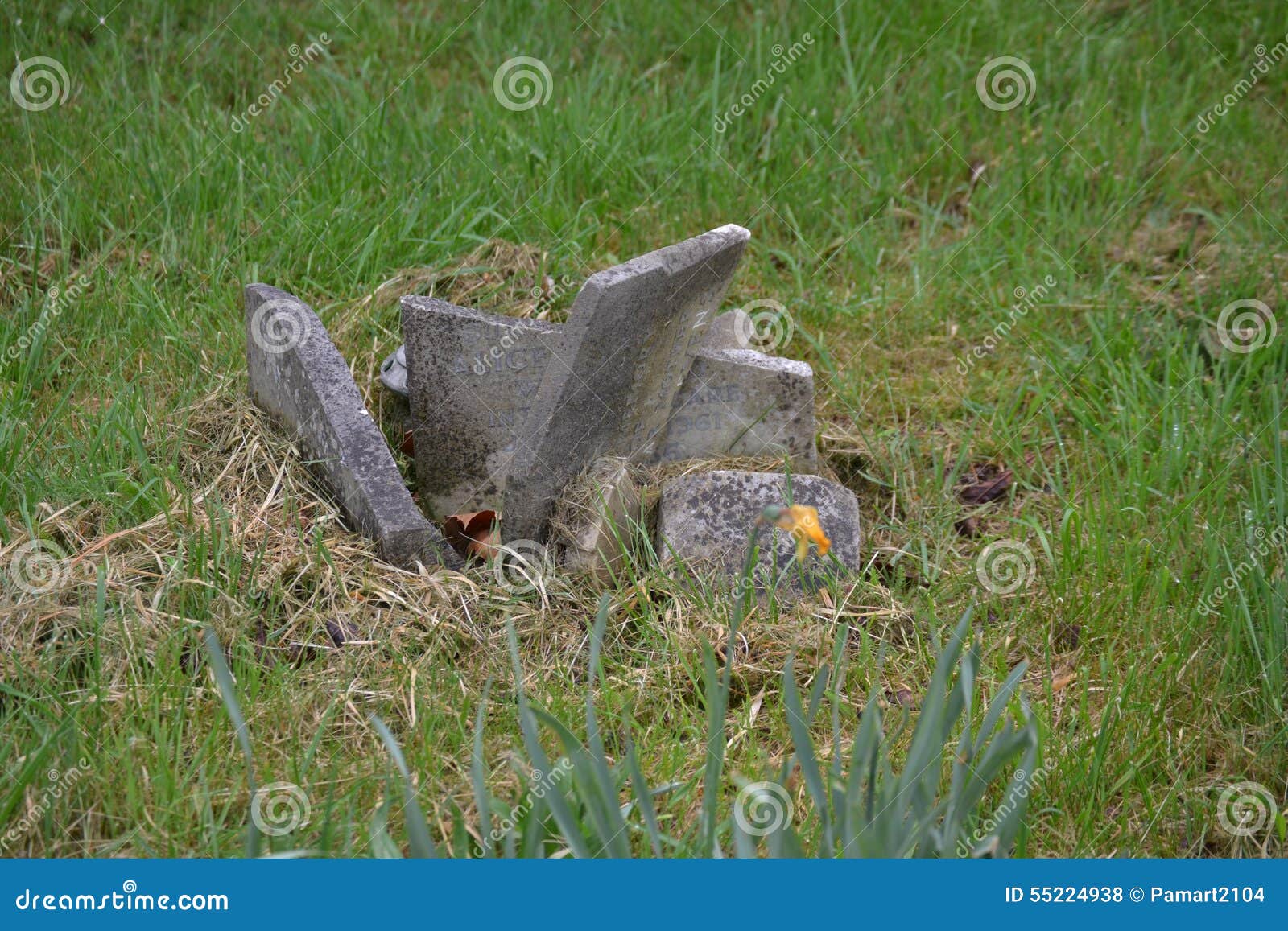 Ruined, Forgotten Tombstone. Stock Photo - Image of halloween, mourning ...