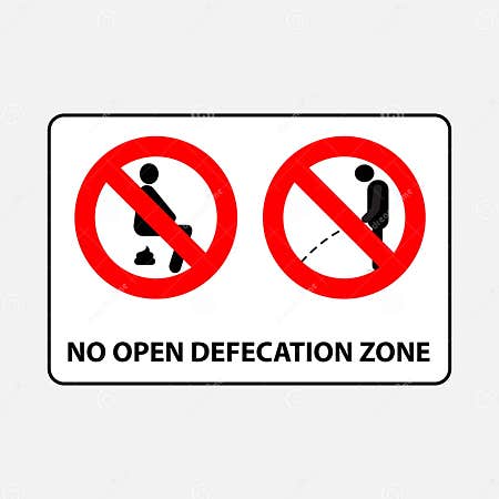 No Open Defecation Zone Banner with Two Prohibition Icons and Text ...
