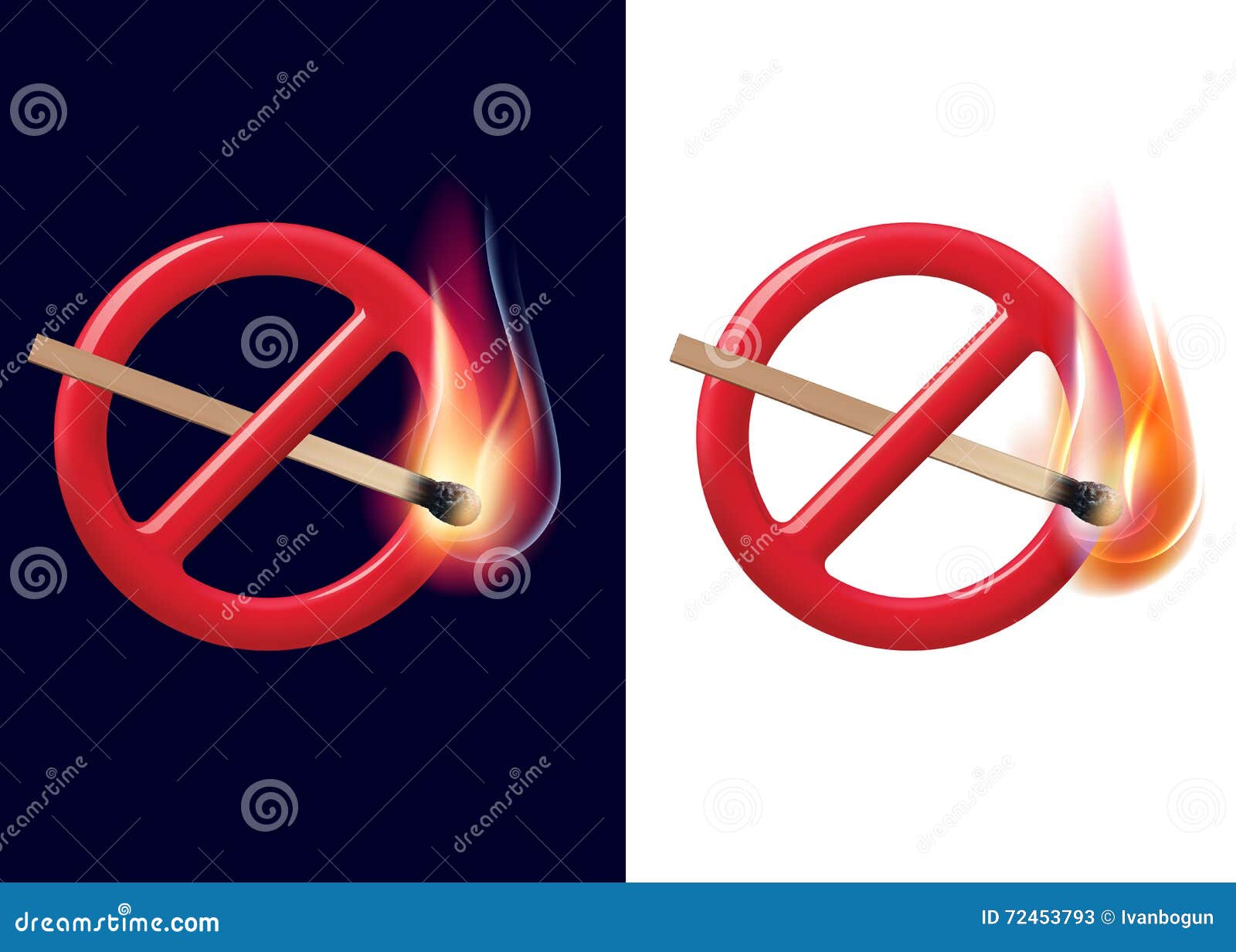 Open Fire Prohibition Sign. No Campfire Symbol Isolated On White ...