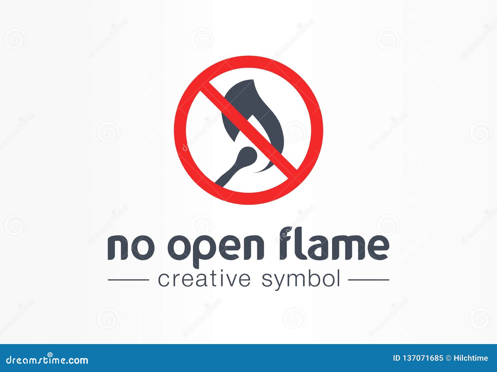 No Open Flame Creative Symbol Concept. Warning Fire Prohibition ...