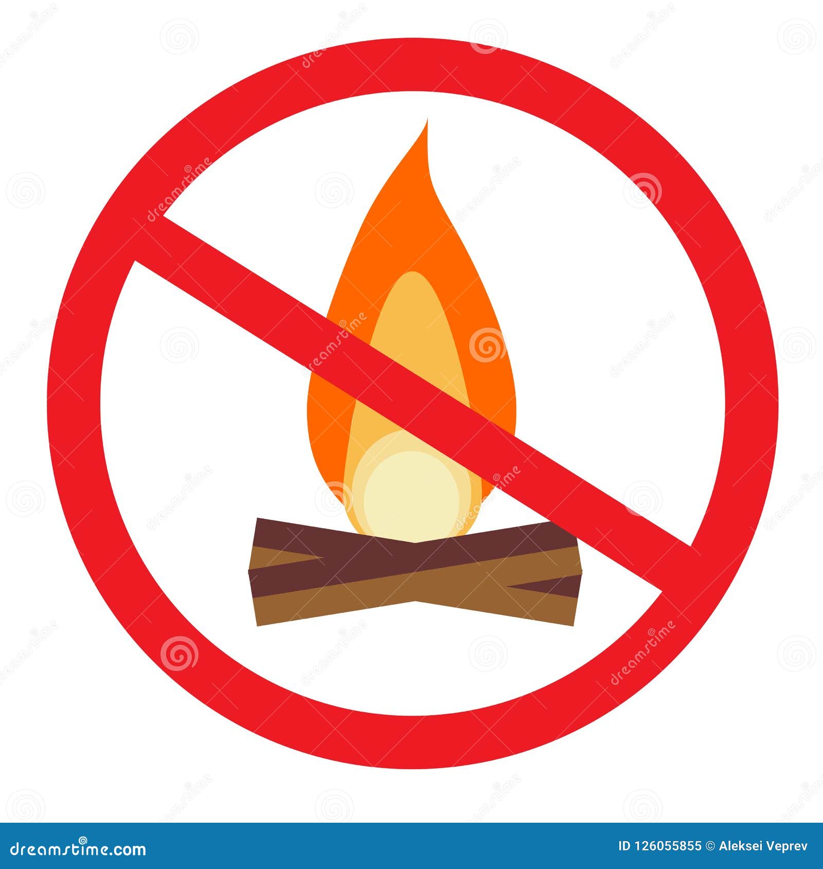 No open flame sign. stock vector. Illustration of isolated - 126055855