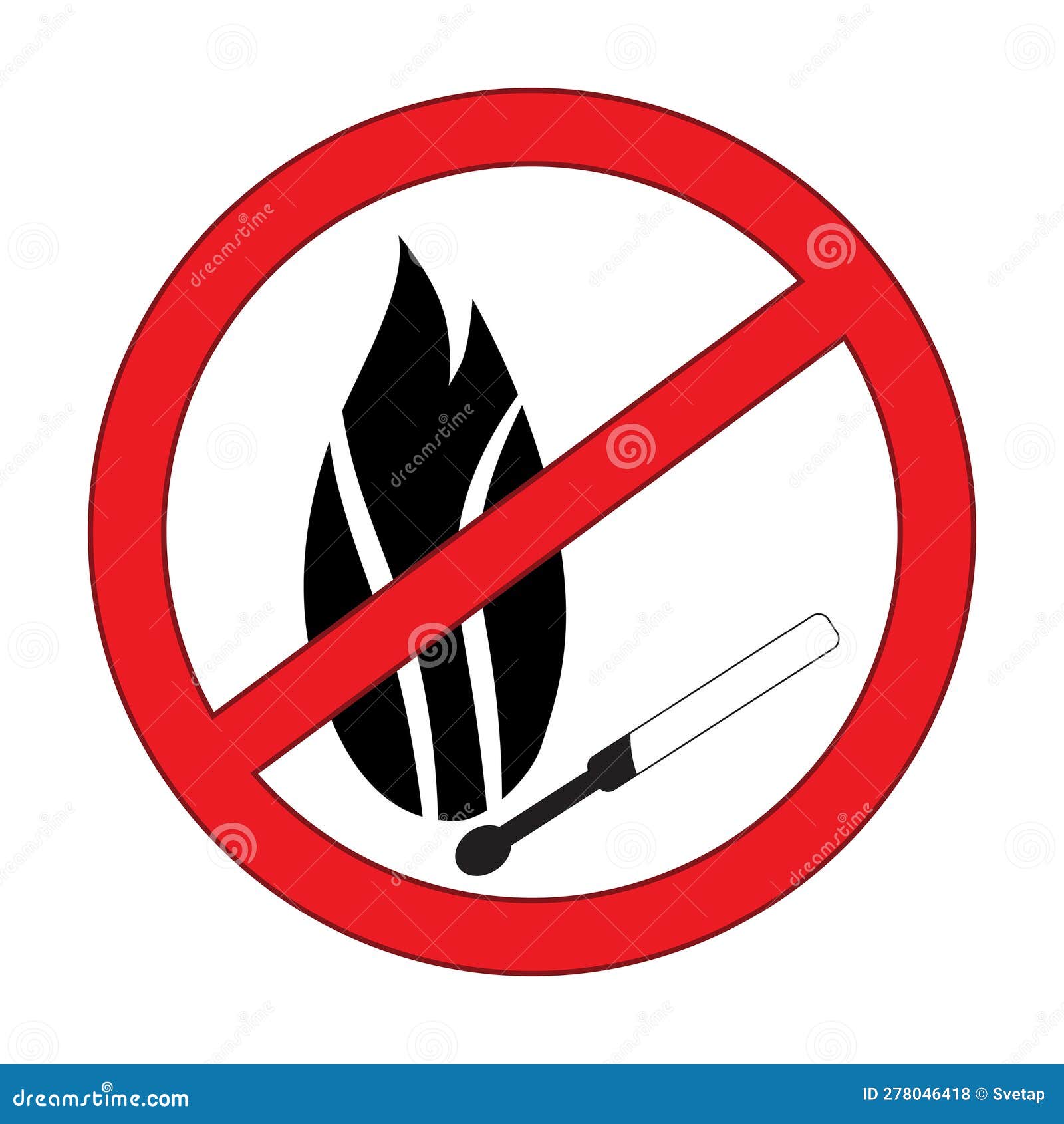 No Open Flame Sign. No Fire, No Access with Open Flame Prohibition Sign ...