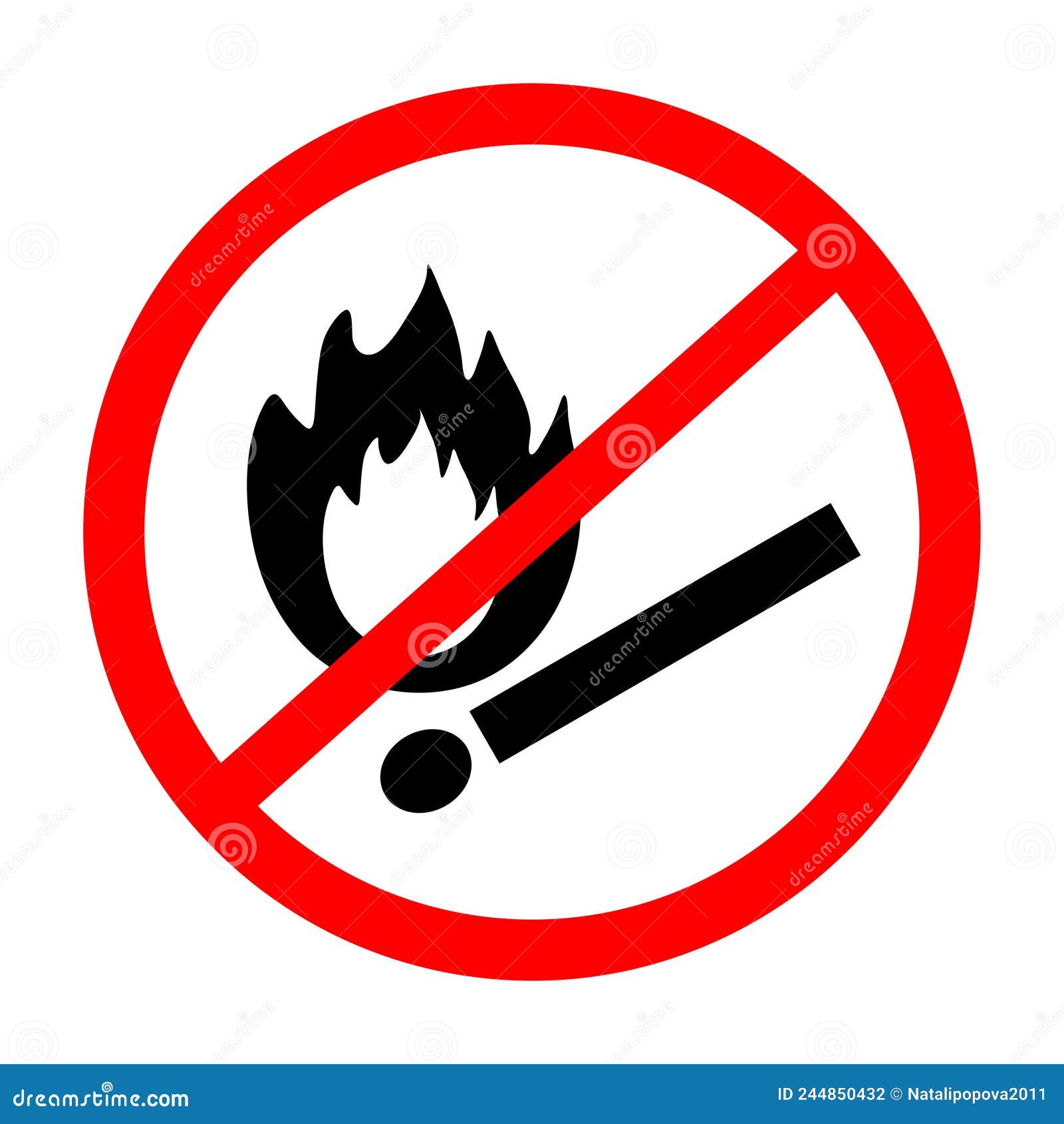 No Open Flame Sign. No Fire Prohibition Sign Stock Vector ...