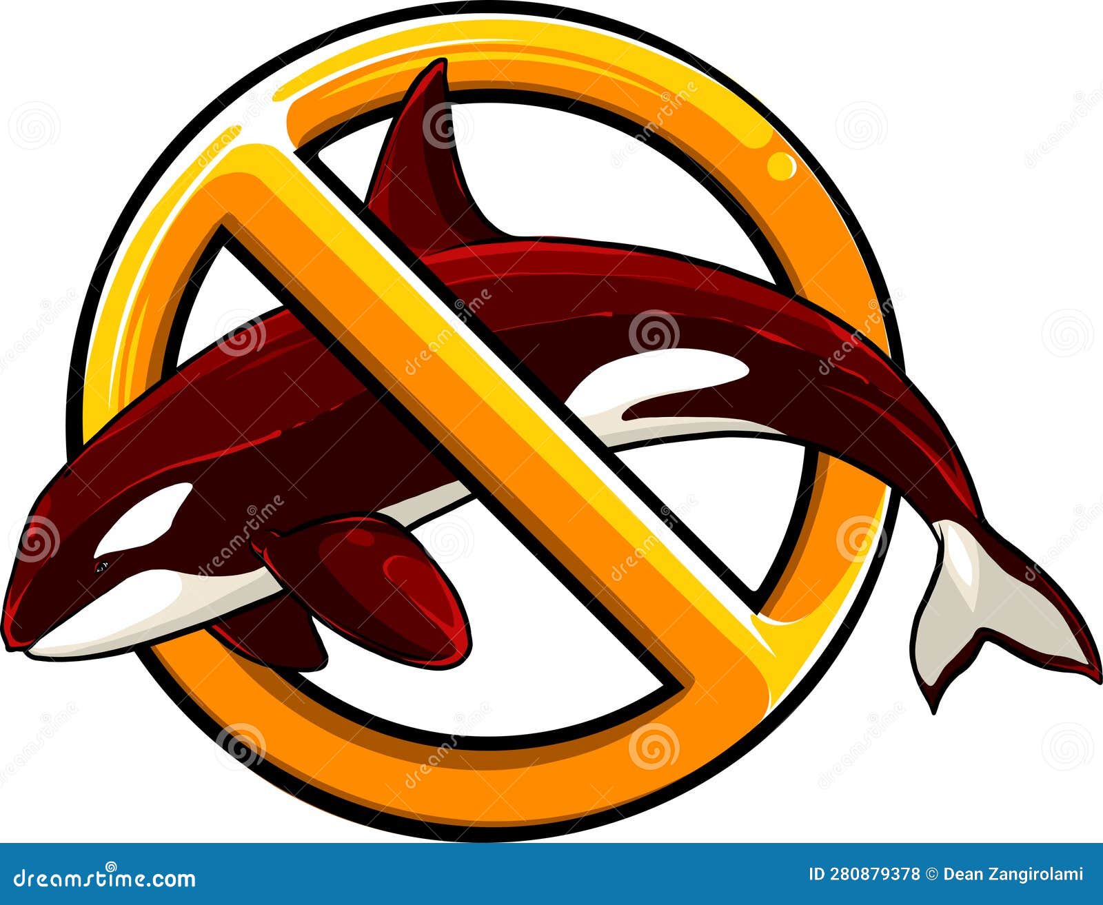 No Orca Sign Icon Vector Illustration Stock Vector - Illustration of ...