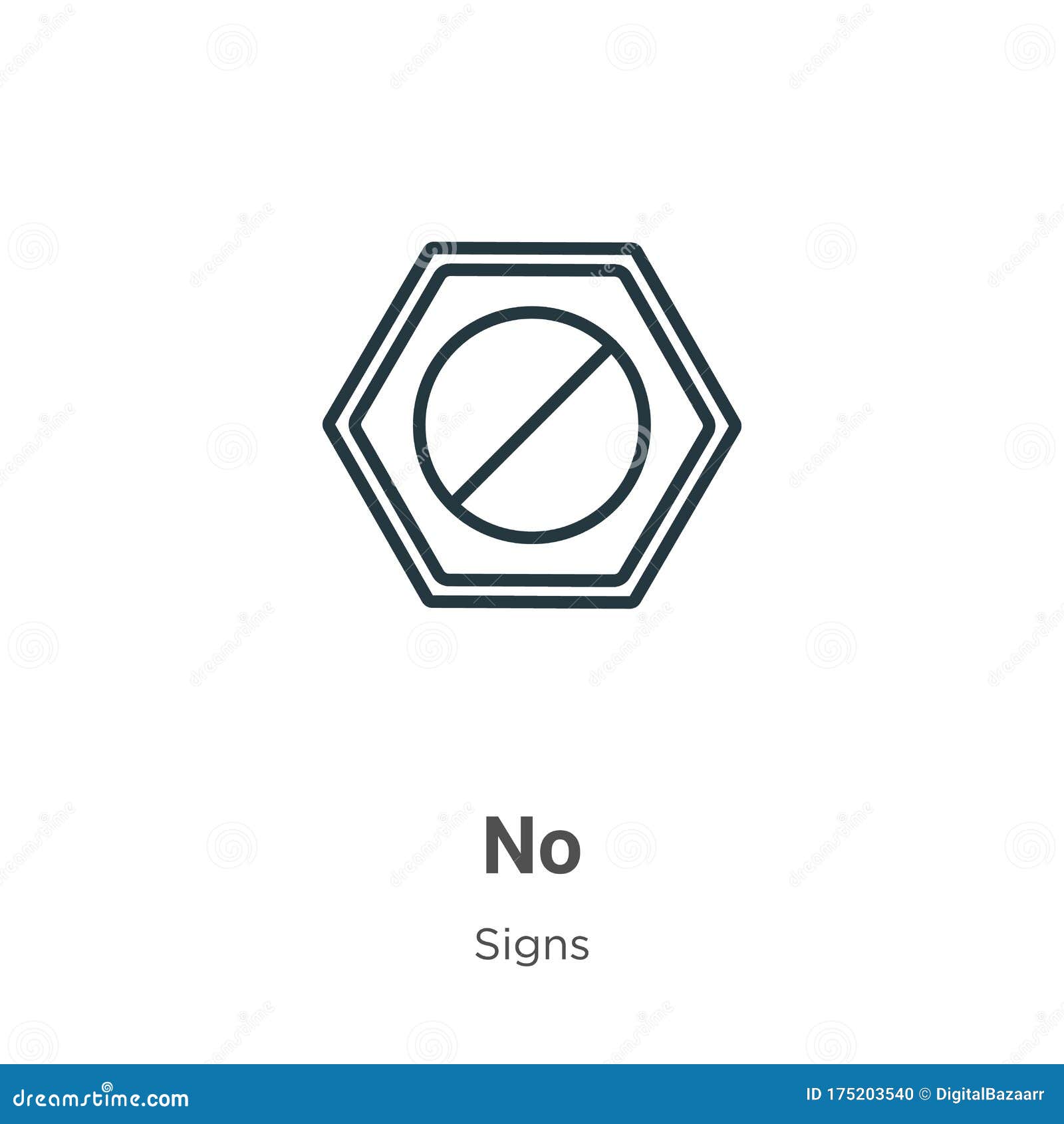 No Outline Vector Icon. Thin Line Black No Icon, Flat Vector Simple ...