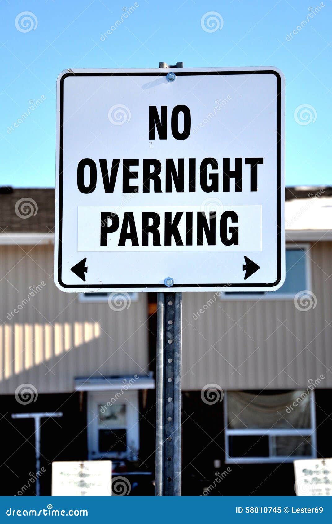 No overnight parking sign stock image. Image of notice - 58010745