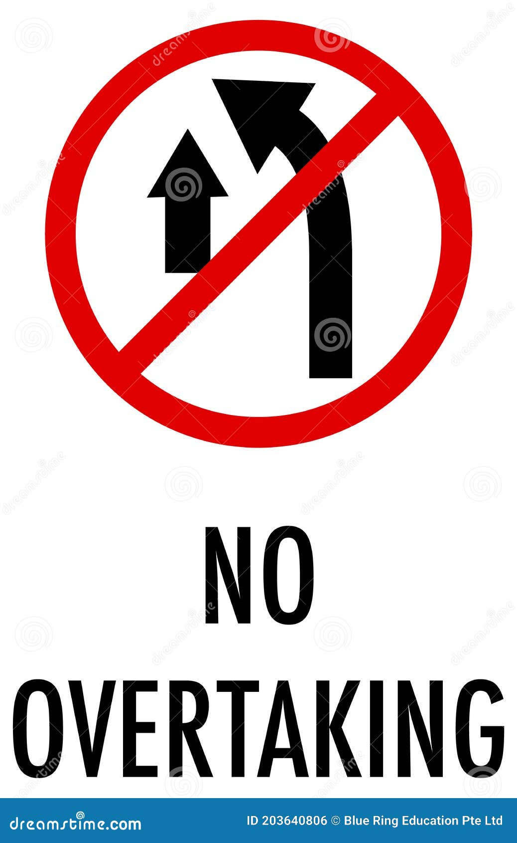 No Overtaking Sign on White Background Stock Vector - Illustration of ...