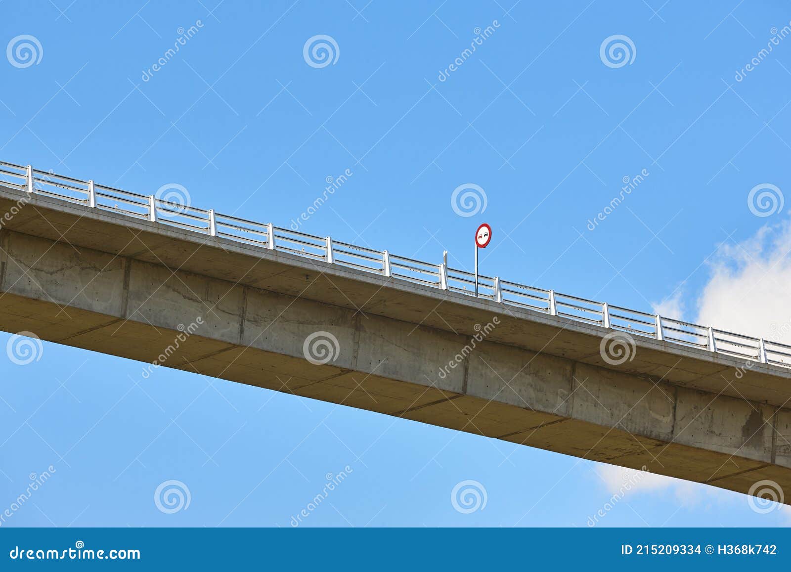 No Overtaking Traffic Signal on a Bridge. Warning Stock Photo - Image ...