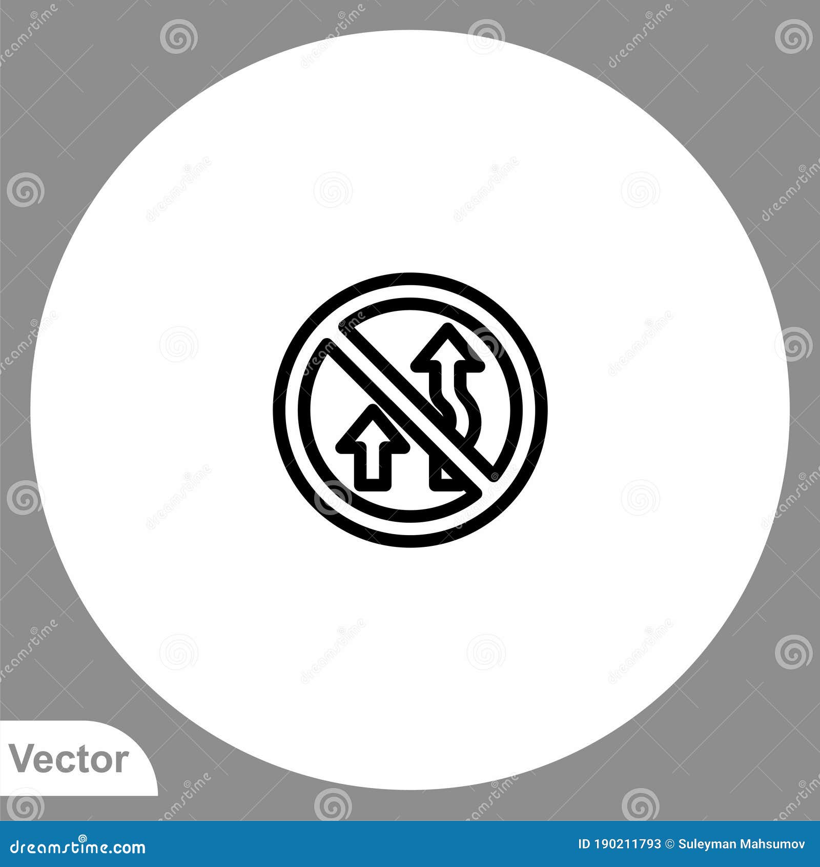 No Overtaking Vector Icon Sign Symbol Stock Vector - Illustration of ...