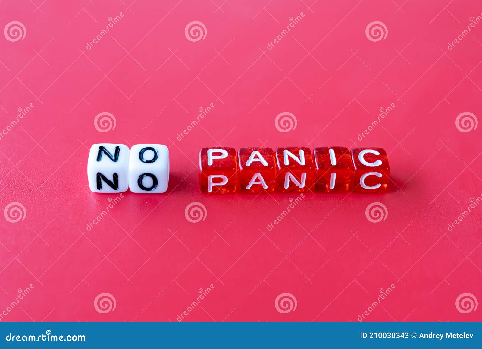 No Panic Lined with Letters that are on the Cubes Stock Image - Image ...