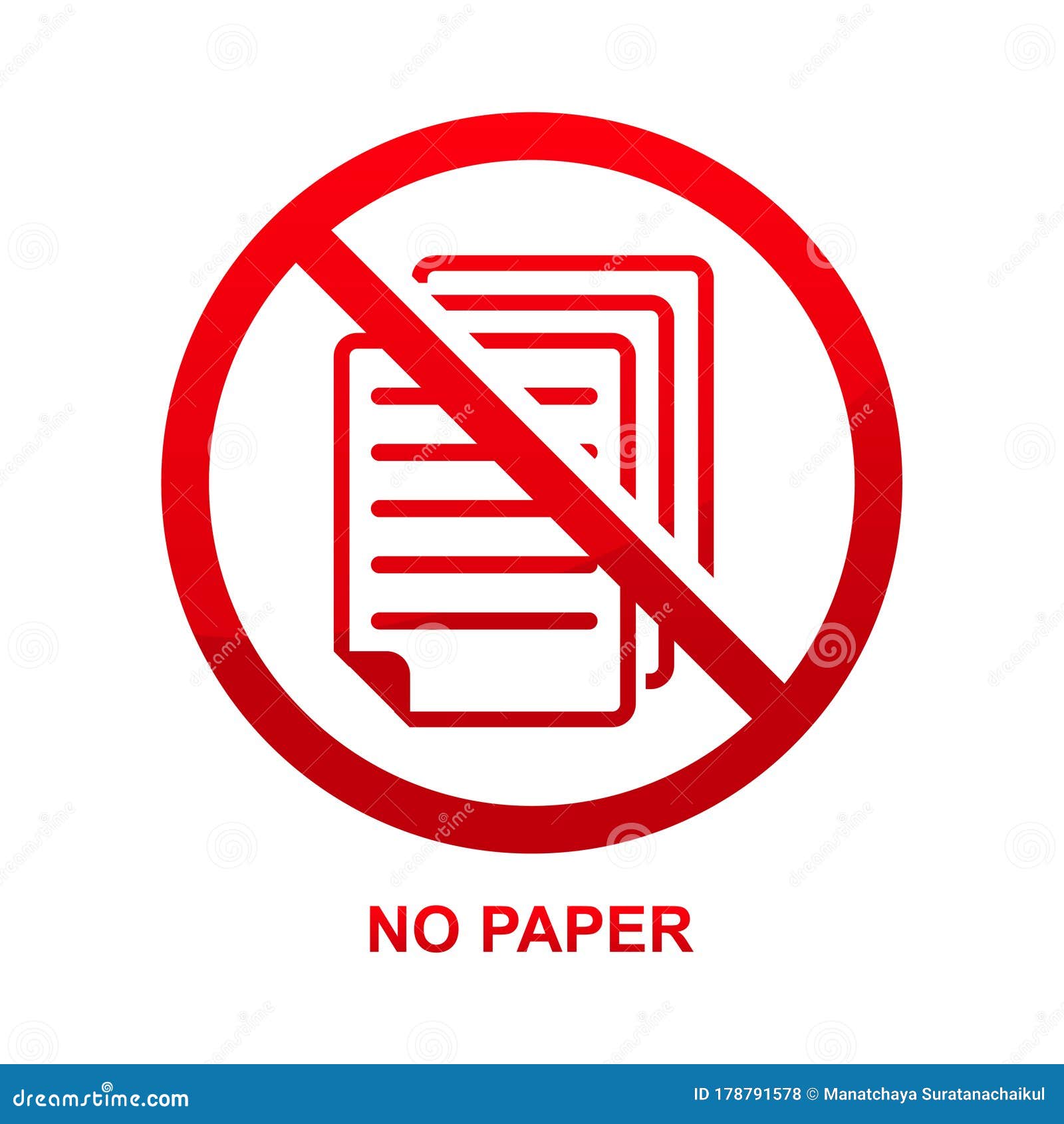 No Paper Sign Isolated on White Background Stock Illustration ...