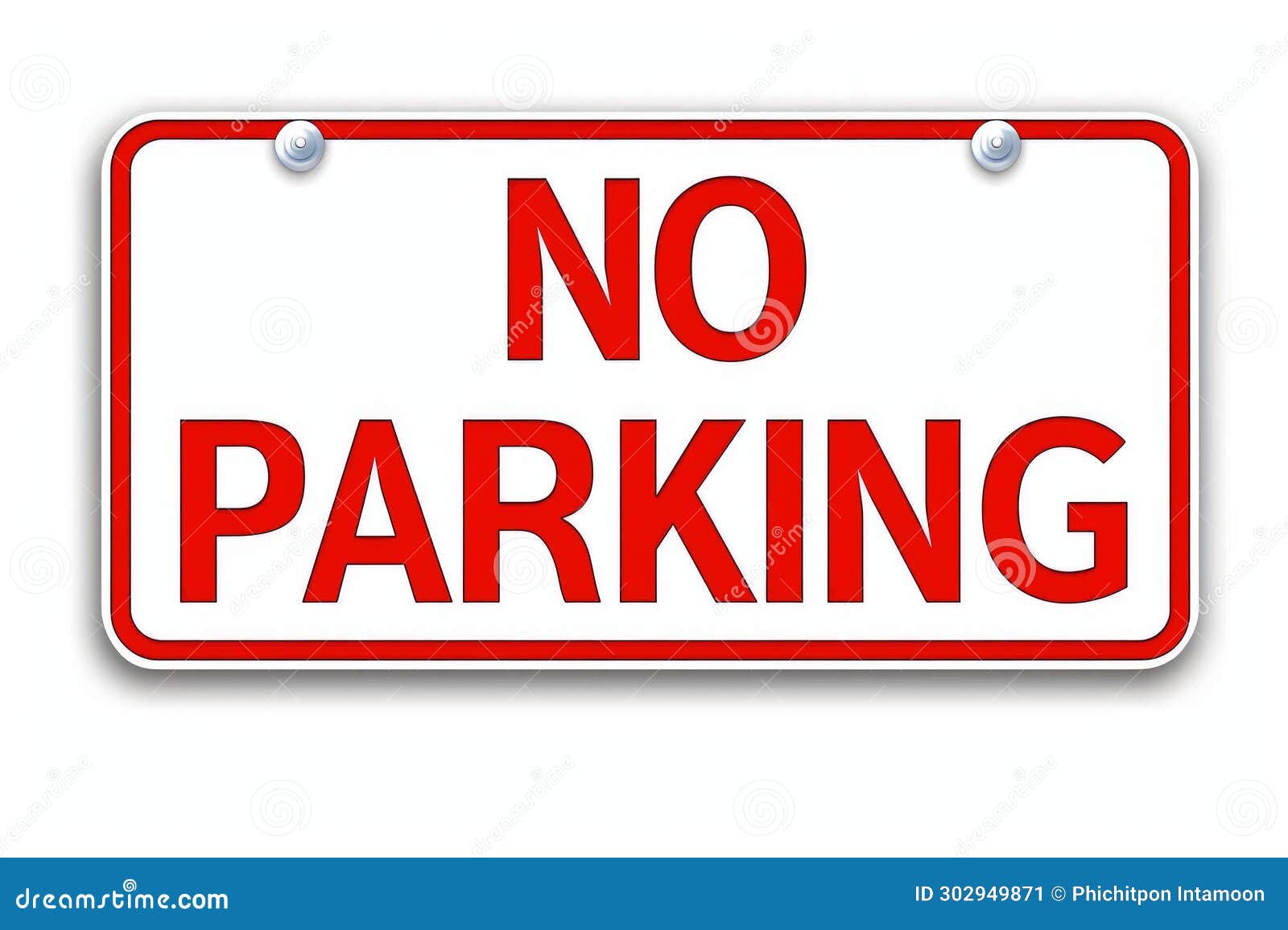 No Park No Parking Sign Red White Illustration.ai Generative Stock ...