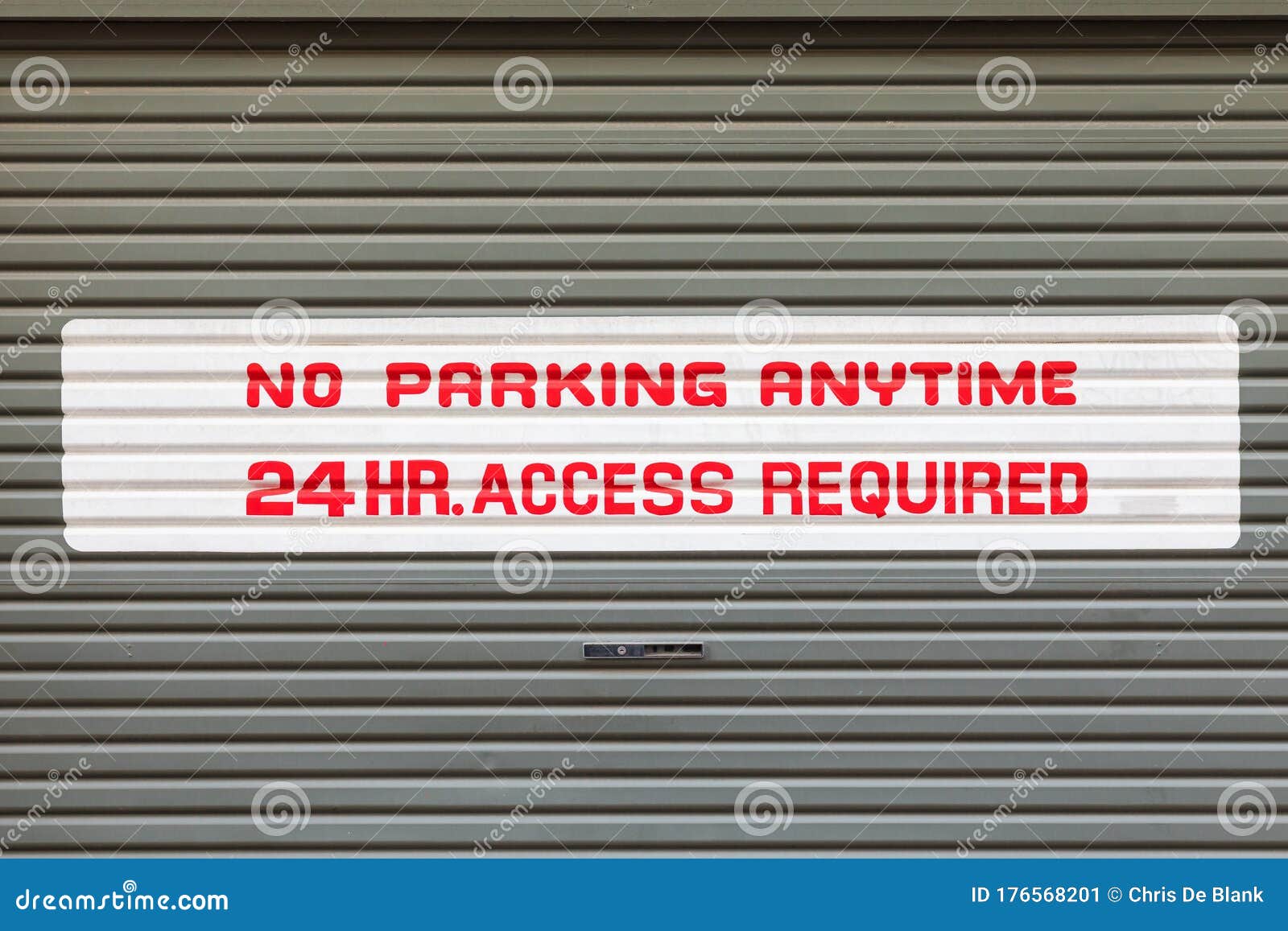 No Parking Anytime 24 Hour Access Required Stock Image - Image of ...