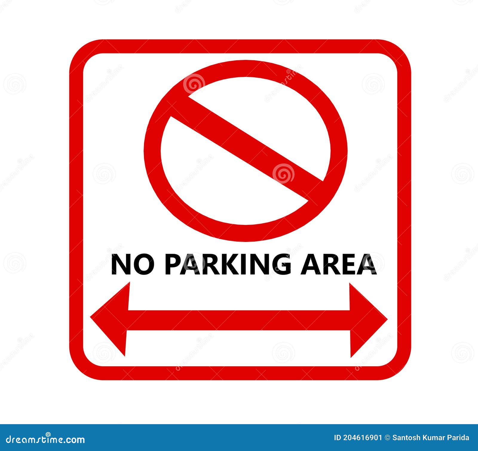 No Parking Area Sign with White Background. Red Colour Circle with ...