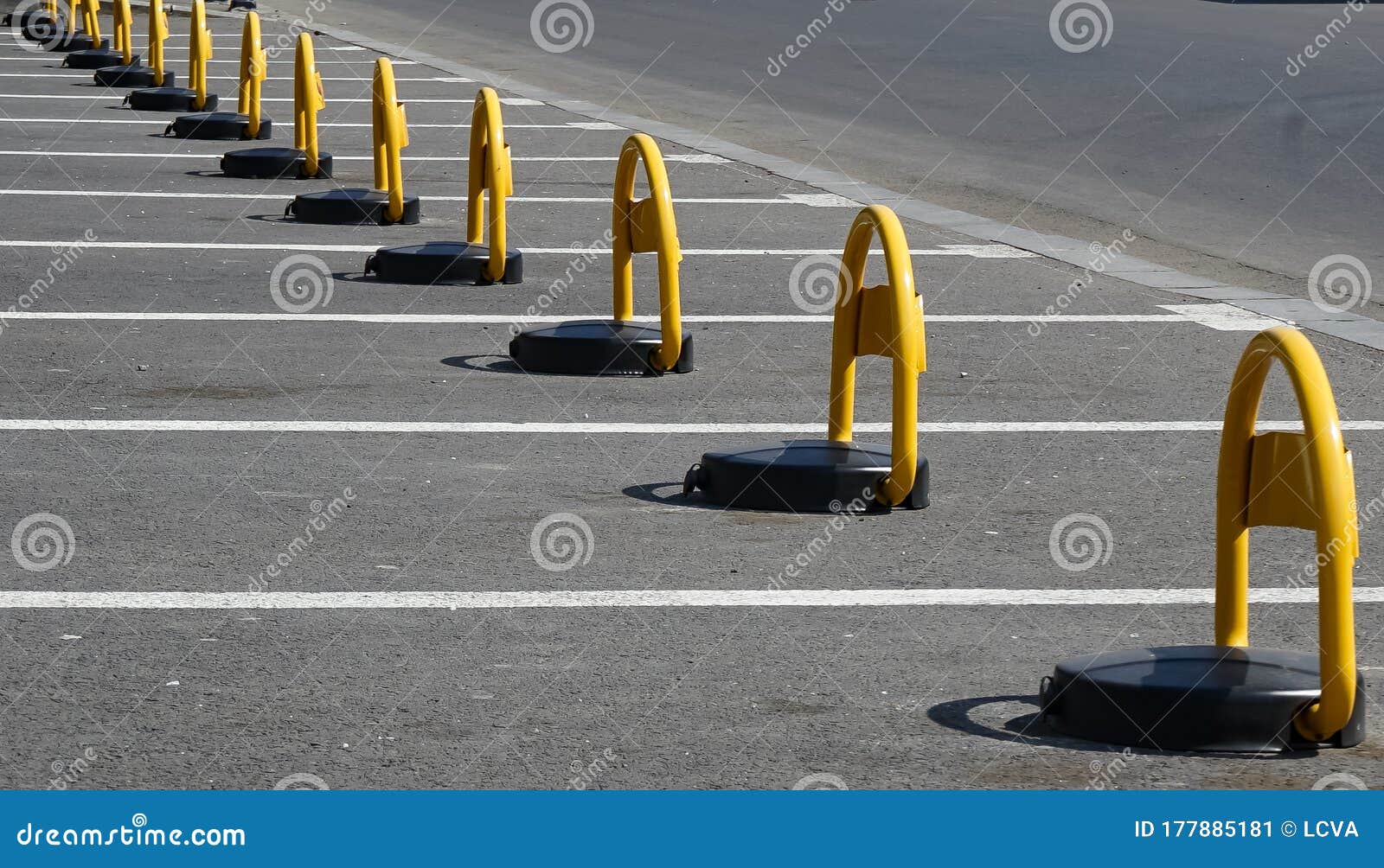 No Parking Barrier - Bucharest Editorial Photo - Image of pavement ...