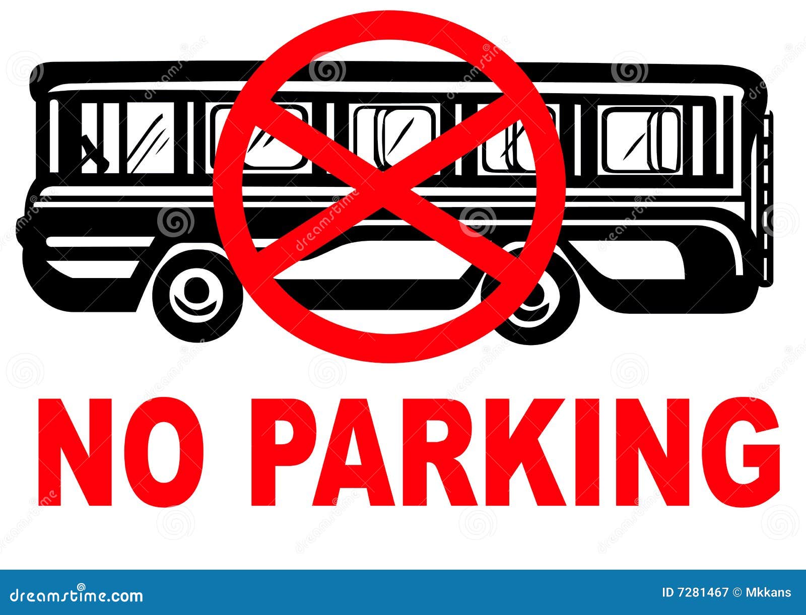 No parking bus stock illustration. Illustration of black - 7281467