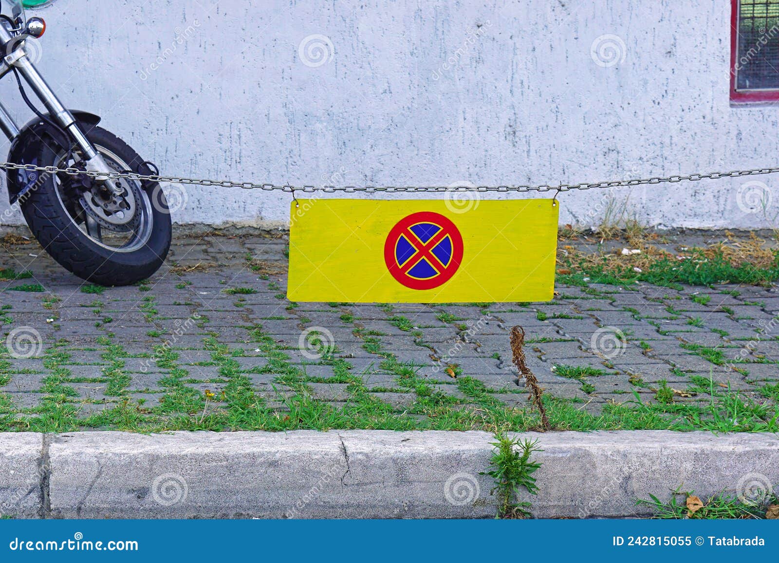 No parking chain stock image. Image of parking, board - 242815055