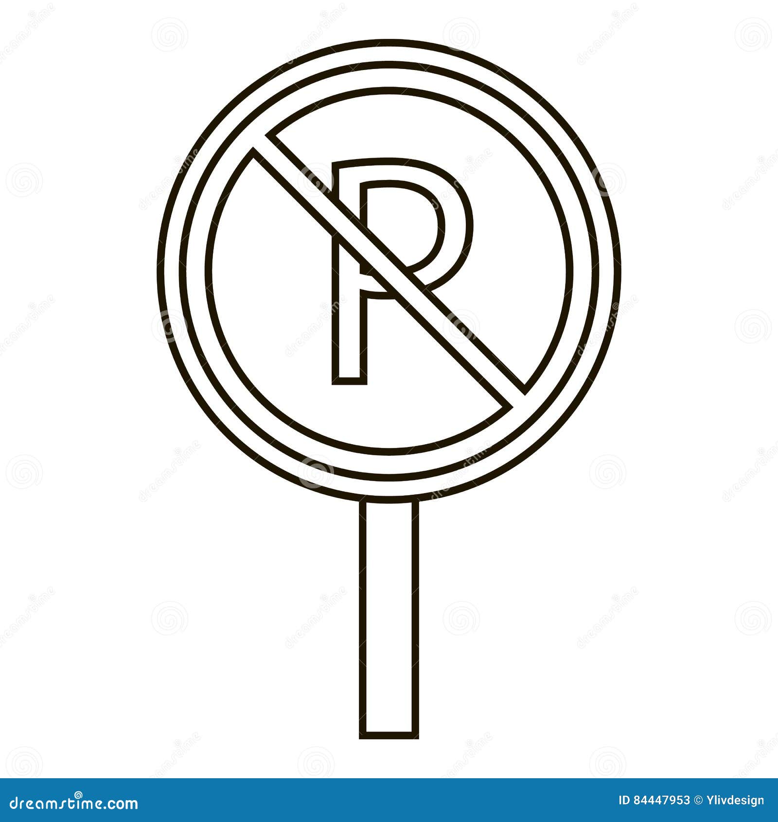 No Parking Icon, Outline Style Stock Vector - Illustration of legal ...