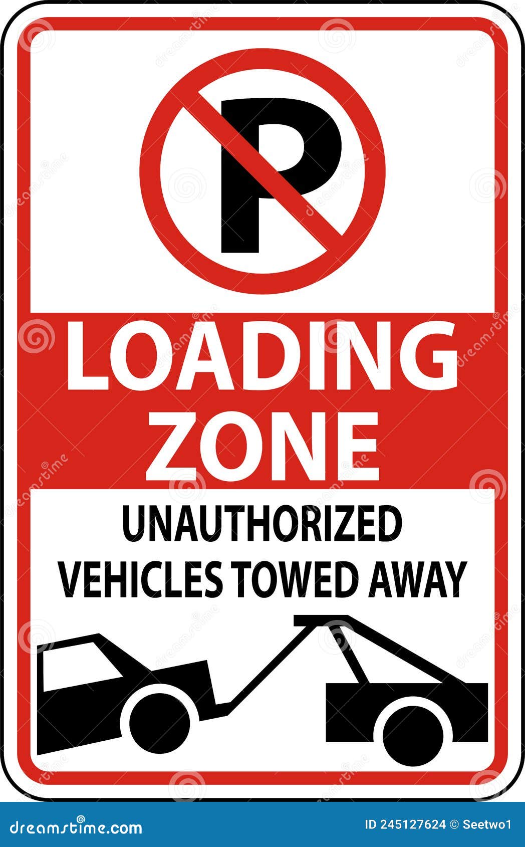 No Parking Loading Zone Sign on White Background Stock Vector ... No Parking Loading Zone Sign on White Background Stock Vector ...
