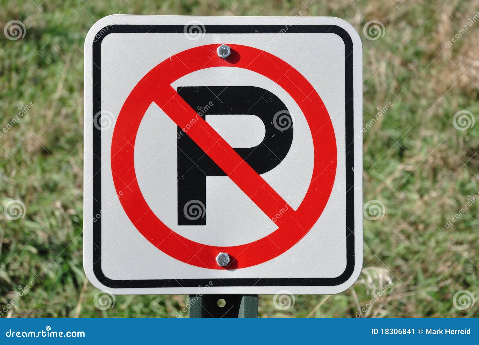 No Parking Sign stock image. Image of post, horizontal - 18306841
