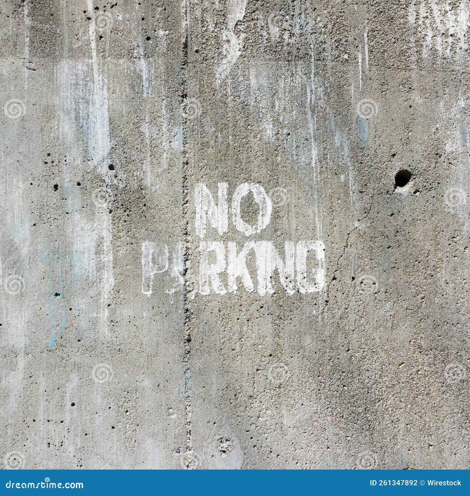 No Parking Sign on the Concrete Wall Stock Photo - Image of warning ...