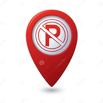 No Parking Sign on Map Pointer Stock Vector - Illustration of position ...