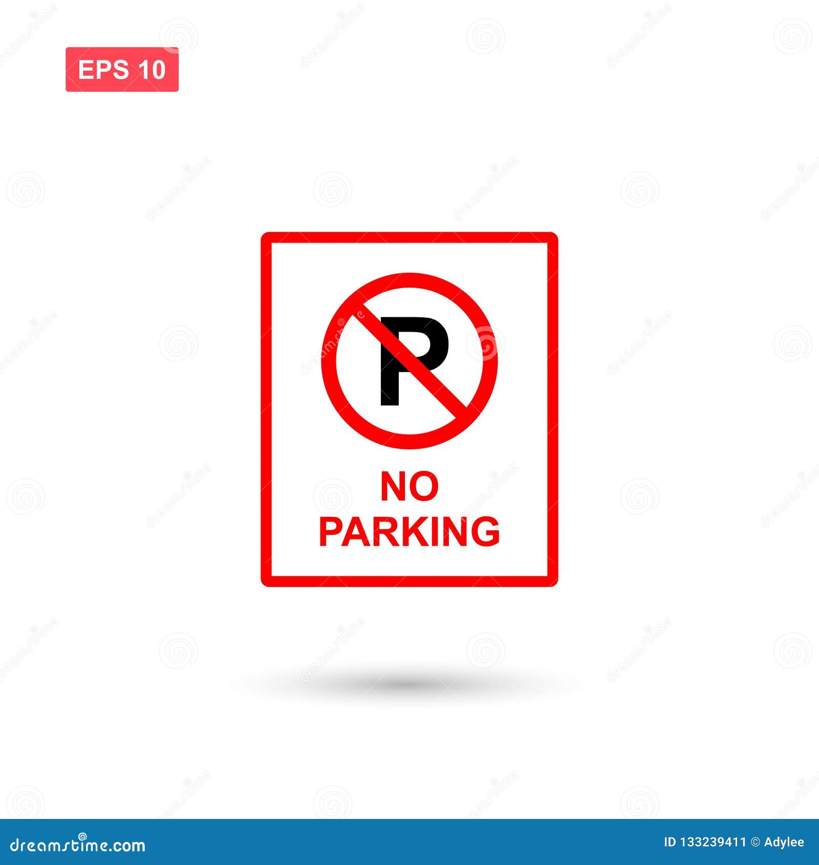 No Parking Sign Vector with Text Isolated Stock Vector - Illustration ...