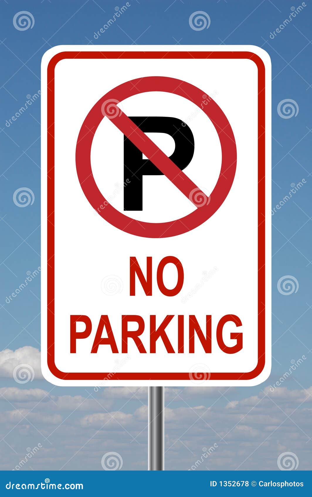 No Parking Traffic Sign with Sky Stock Photo - Image of tagger ...