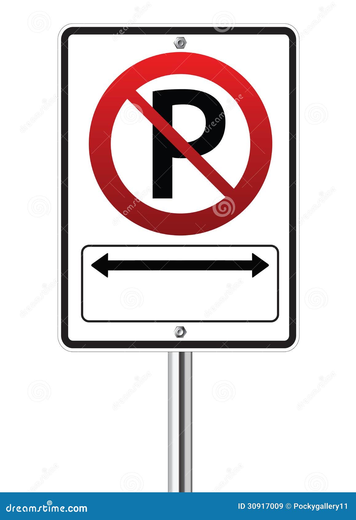 No Parking Traffic Sign With Stand Isolated On Transparent Background ...