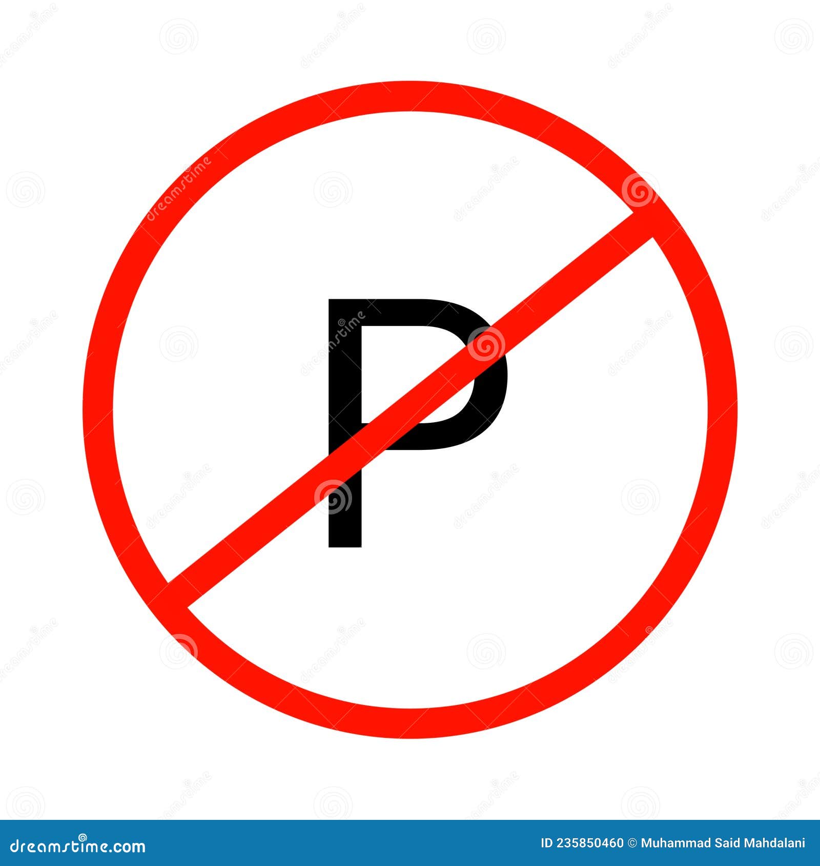 No Parking Warning Sign, for Logo or Sign. Stock Illustration ...