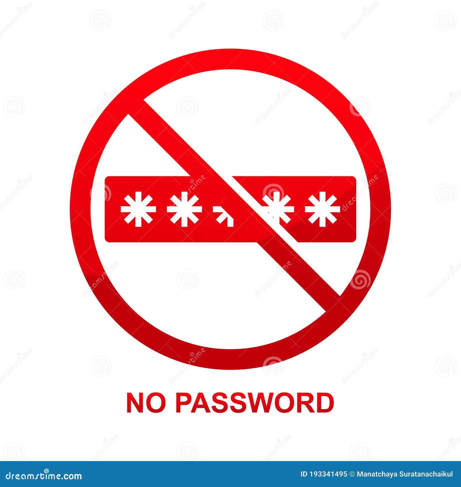 No Password Sign Isolated on White Background Stock Vector ...