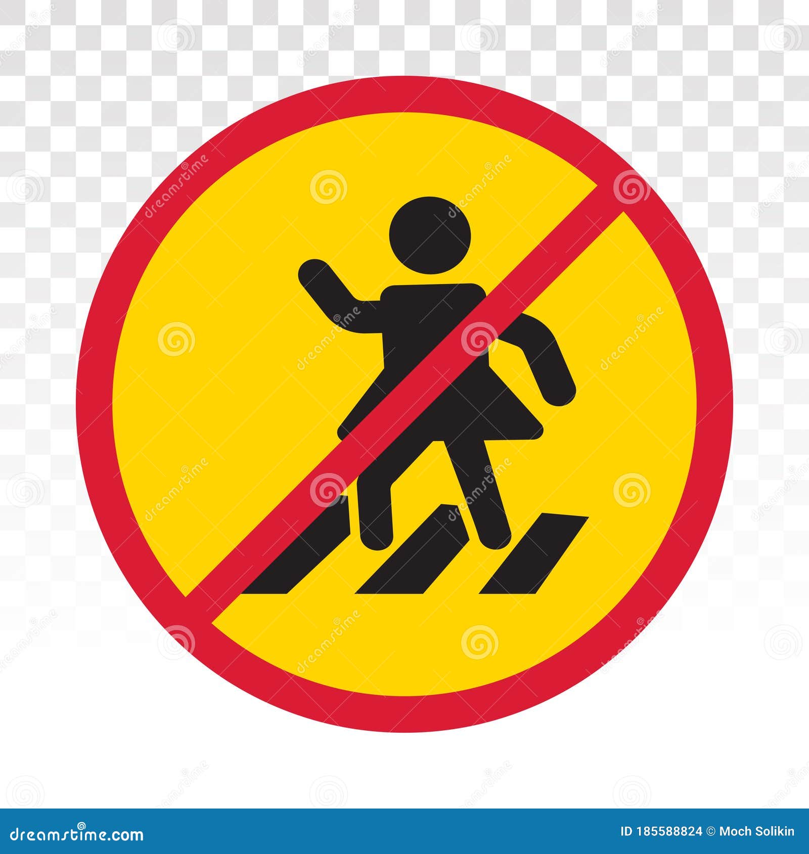No Pedestrian Prohibition Sign. No Walking Symbol Isolated On White ...