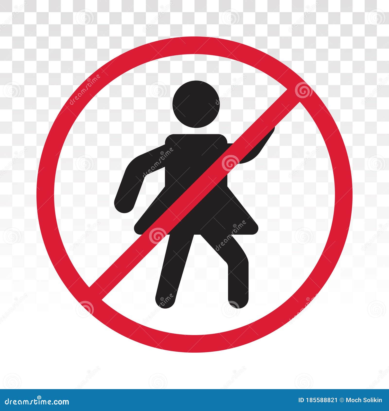 No Pedestrian Prohibition Sign. No Walking Symbol Isolated On White ...